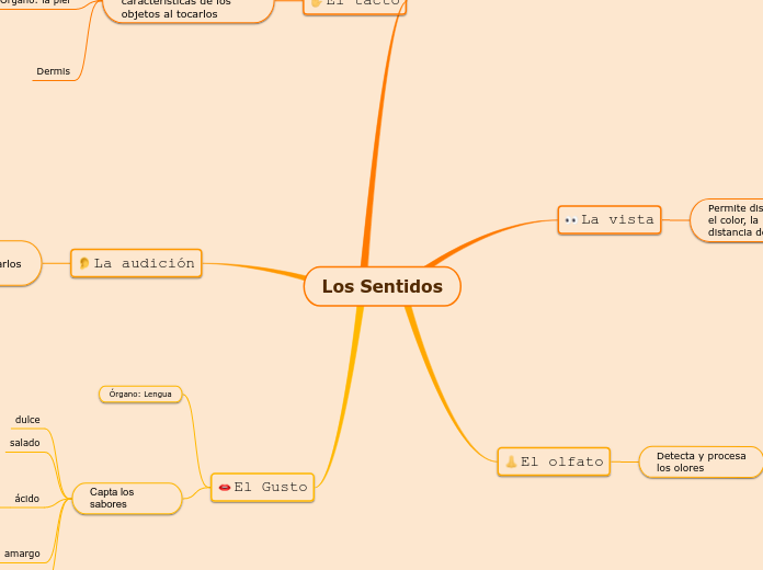 Los Sentidos - Mind Map